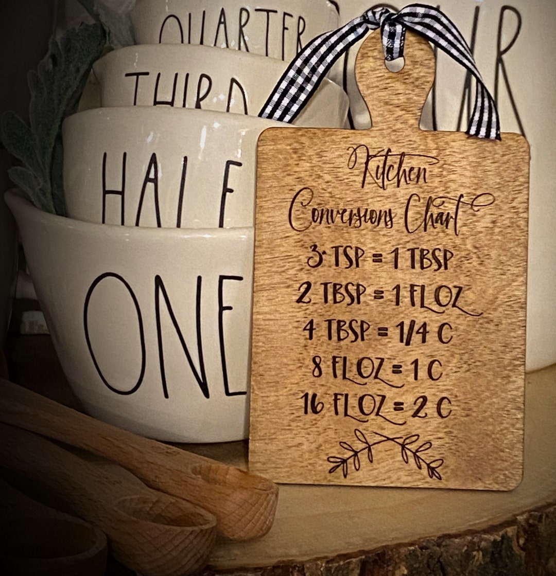 Mini Engraved Cutting Board Conversion Chart Tiered Tray Décor - Etsy