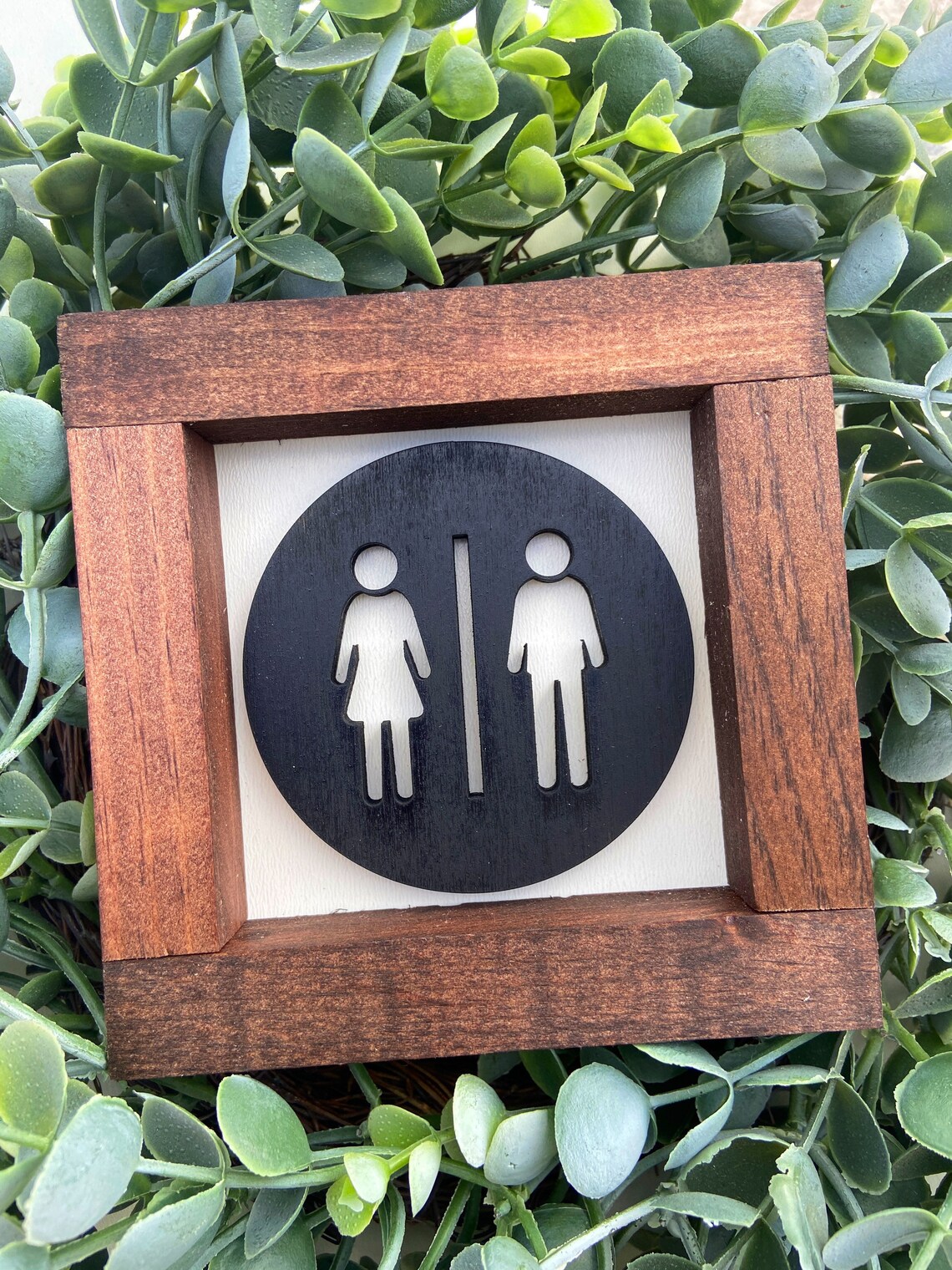 Farmhouse Restroom Sign: Rustic Wood Framed Unisex Decor - Etsy