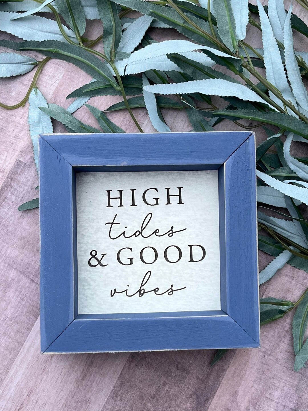 High Tides Good Vibes Wood Sign, Laser Engraved Beach House Decor - Etsy