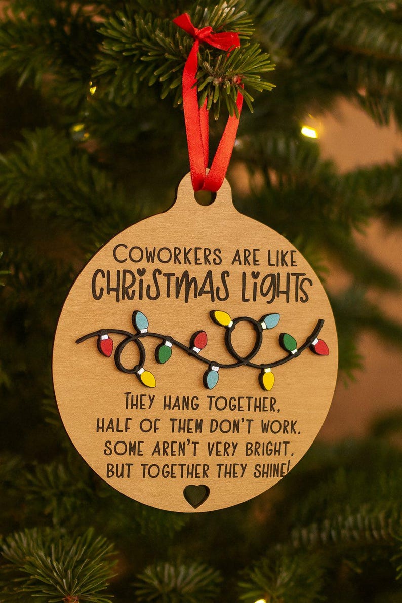 White Elephant Gift Coworkers Christmas Lights Ornament, Secret Santa ...