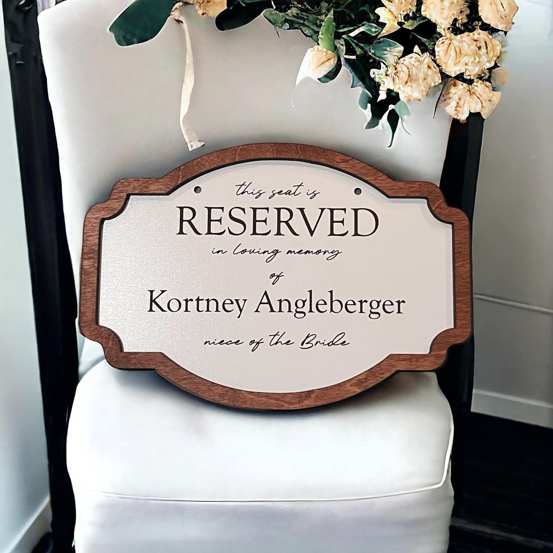 Personalized Memorial Sign Reserved in Memory of Name Celebrating With ...