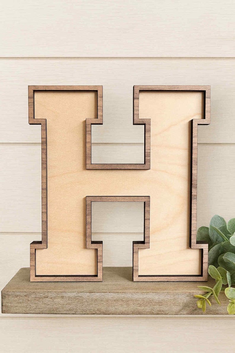 Custom Wooden Letter Sign, 2-layer Wall Decor, Personalized Nursery or ...