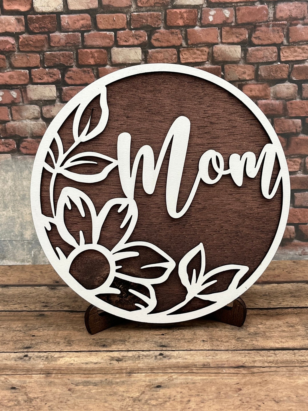 Mom Mother's Day Circle Wood Sign and Stand Great Gift - Etsy