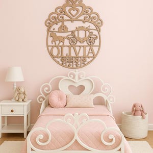 Personalized Wooden Princess Carriage Name Cutout – Custom Fairytale ...