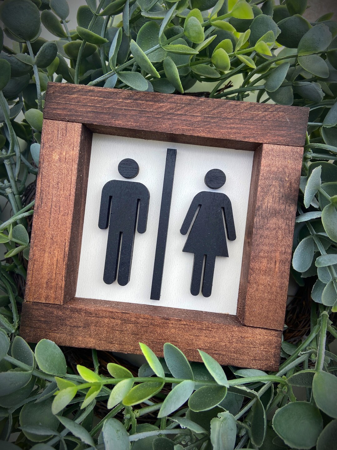Farmhouse Wood 5”x5” Wood Bathroom Sign Potty - Etsy