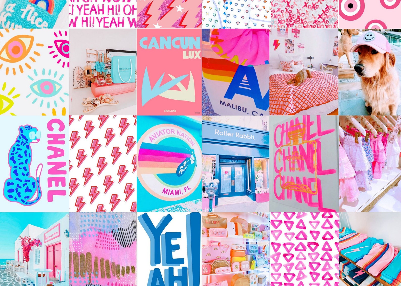 Preppy Wall Collage Kit 50 Pcs Etsy