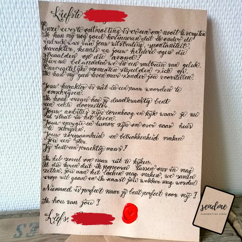 Handwritten Letter With Customized Text | Etsy