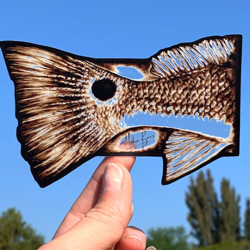 Redfish Tail Vinyl Cut Decal | Etsy