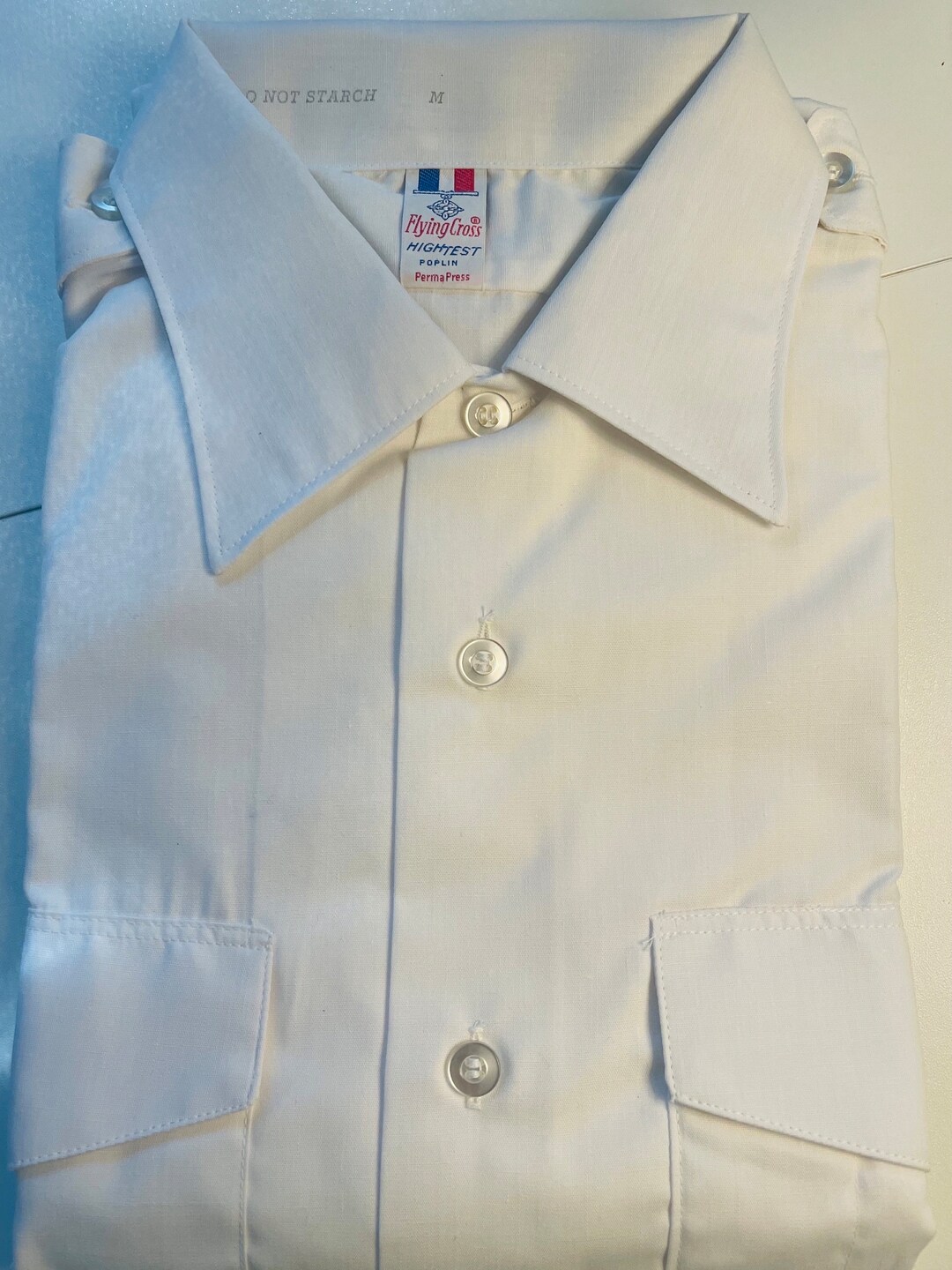 New Vintage Men's Flying Cross Uniform Shirt Medium Short Sleeve off ...