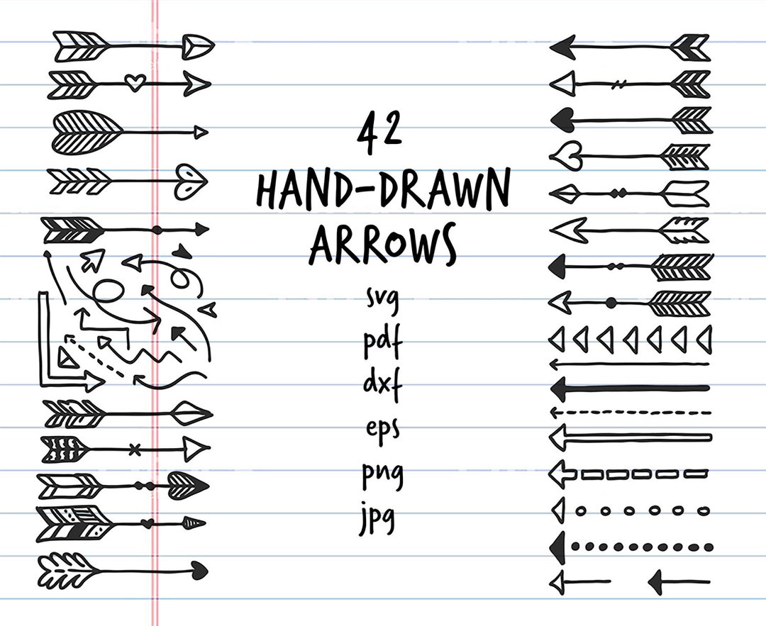 Hand-drawn Arrows | Svg, Pdf, Eps, Dxf, Png, Jpg | Vector Clipart ...