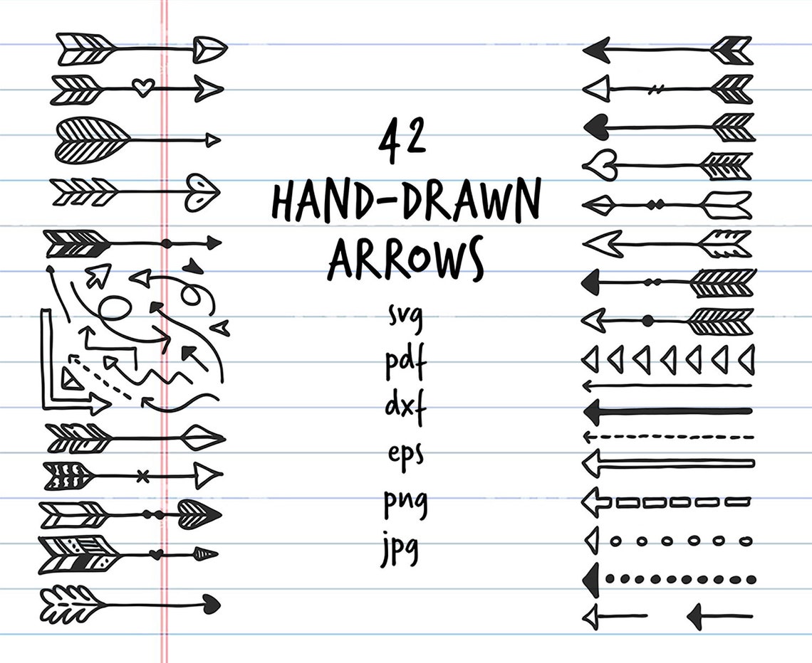 Hand-drawn Arrows | Svg, Pdf, Eps, Dxf, Png, Jpg | Vector Clipart ...