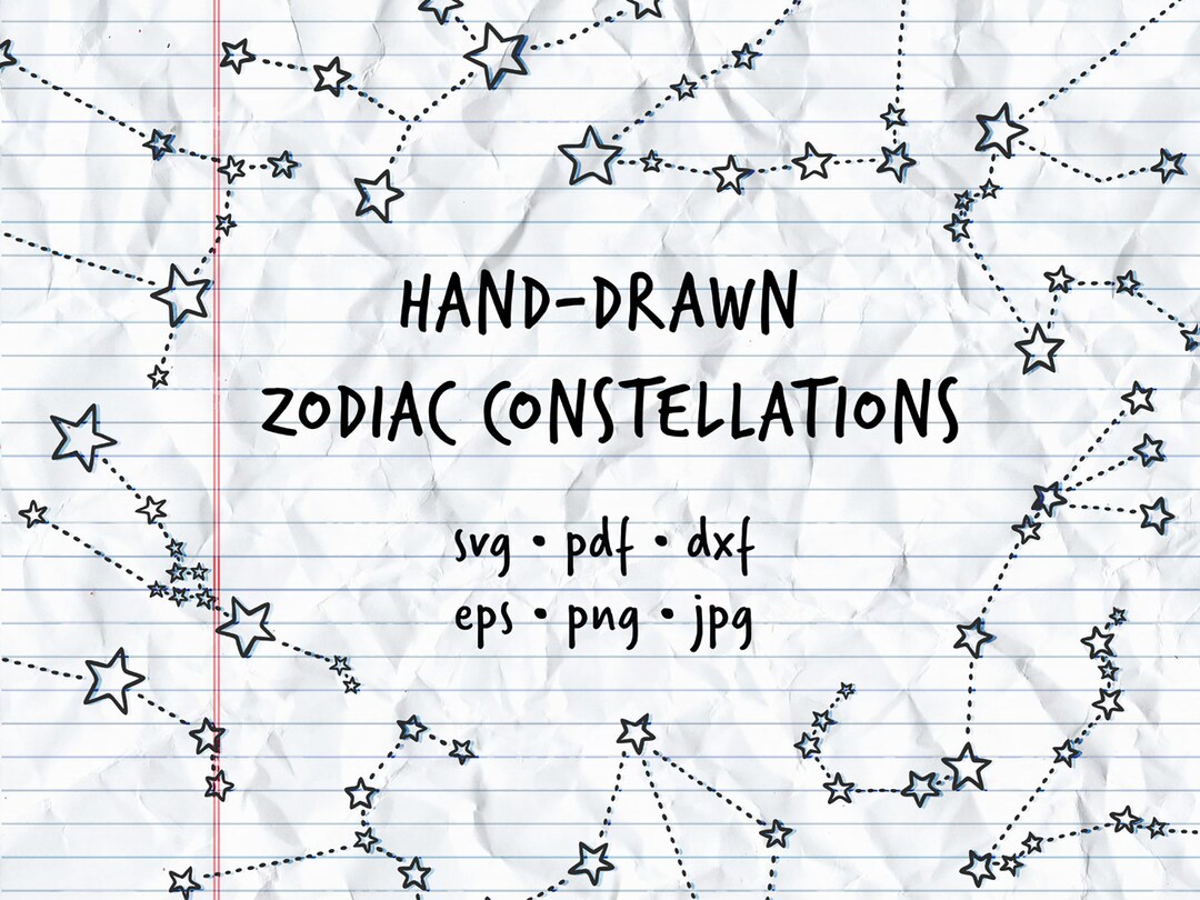 Hand-drawn Vector Zodiac Constellation Star Signs | Svg, Pdf, Eps, Dxf ...