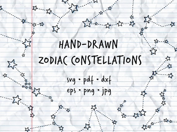 Hand-drawn Vector Zodiac Constellation Star Signs Svg Pdf | Etsy