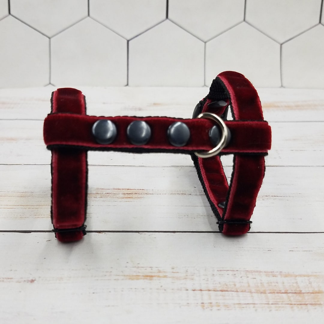 Dark Red Velvet Ferret Harness - Etsy