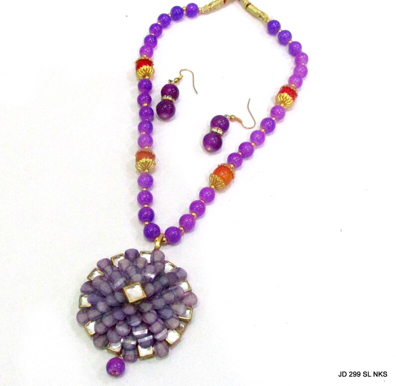 Indian Traditional Long Beaded Moti Mala Necklace With Pendent ...