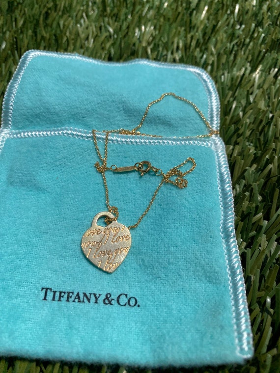 Tiffany gold tag necklace store