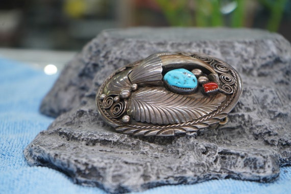 Vintage Toadlena IHMSS Sterling Silver Turquoise Cora… - Gem