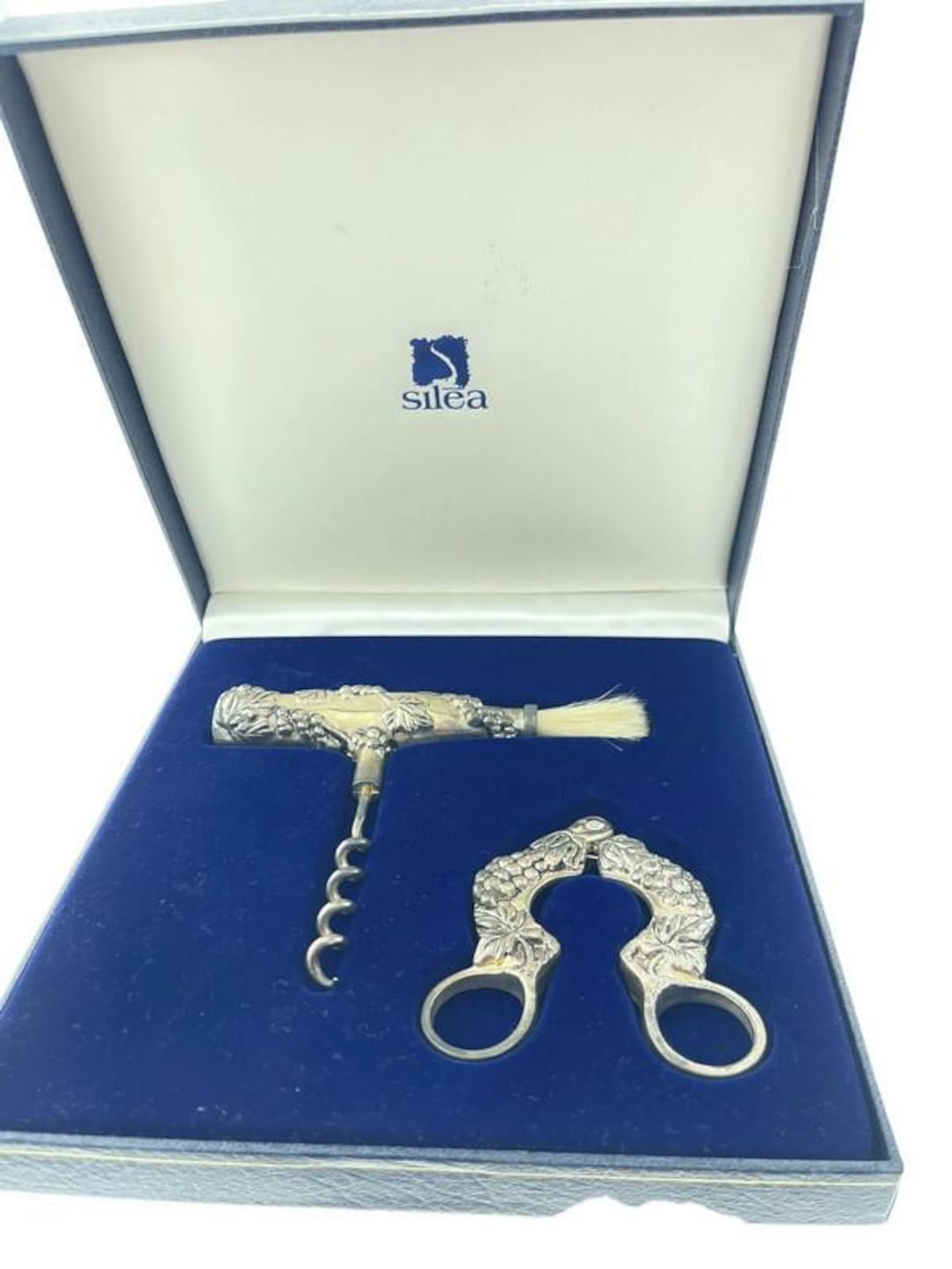 Vintage SILEA Silver Corkscrew & Foil Cutter Set, Barware Collection - Etsy