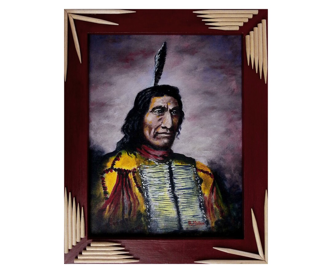 Red Cloud, Native American, Portrait Painting - Etsy