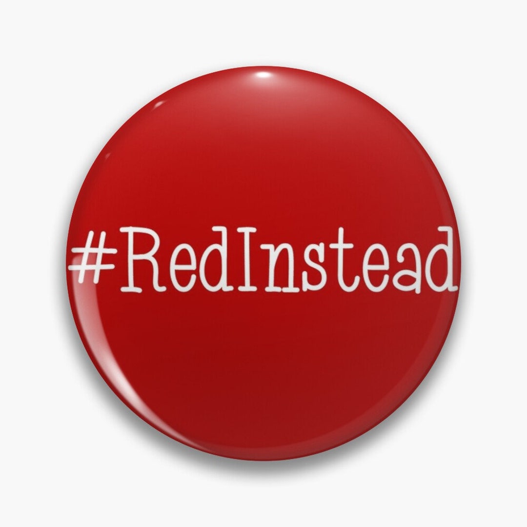 Red Instead Autism Pin Badge Button - Autism Acceptance - Awareness ...