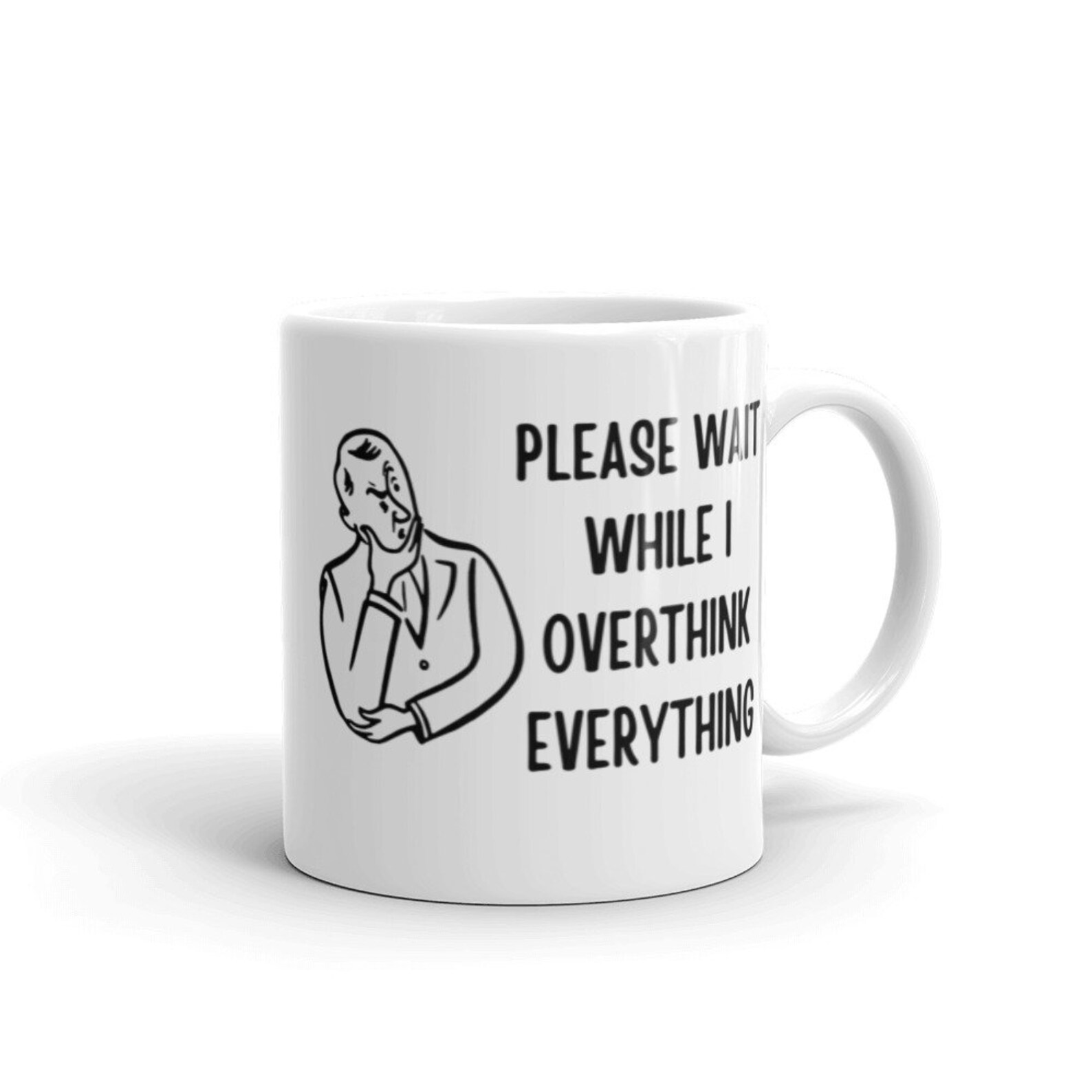 Please wait while I overthink everything mug Diversely Human | Etsy