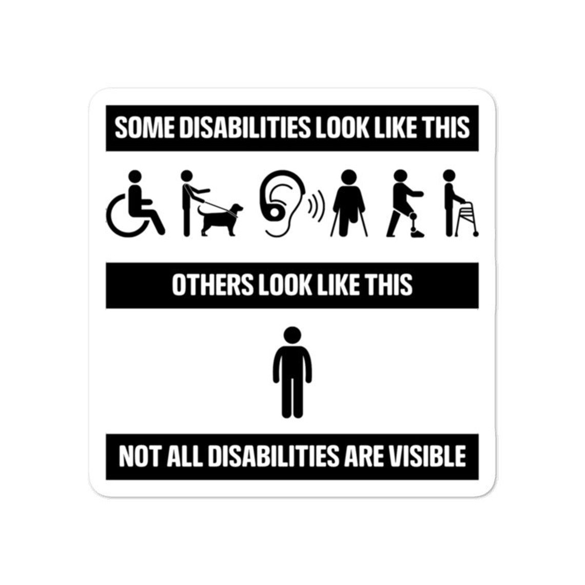 Not all disabilities are visible sticker Diversely Human | Etsy
