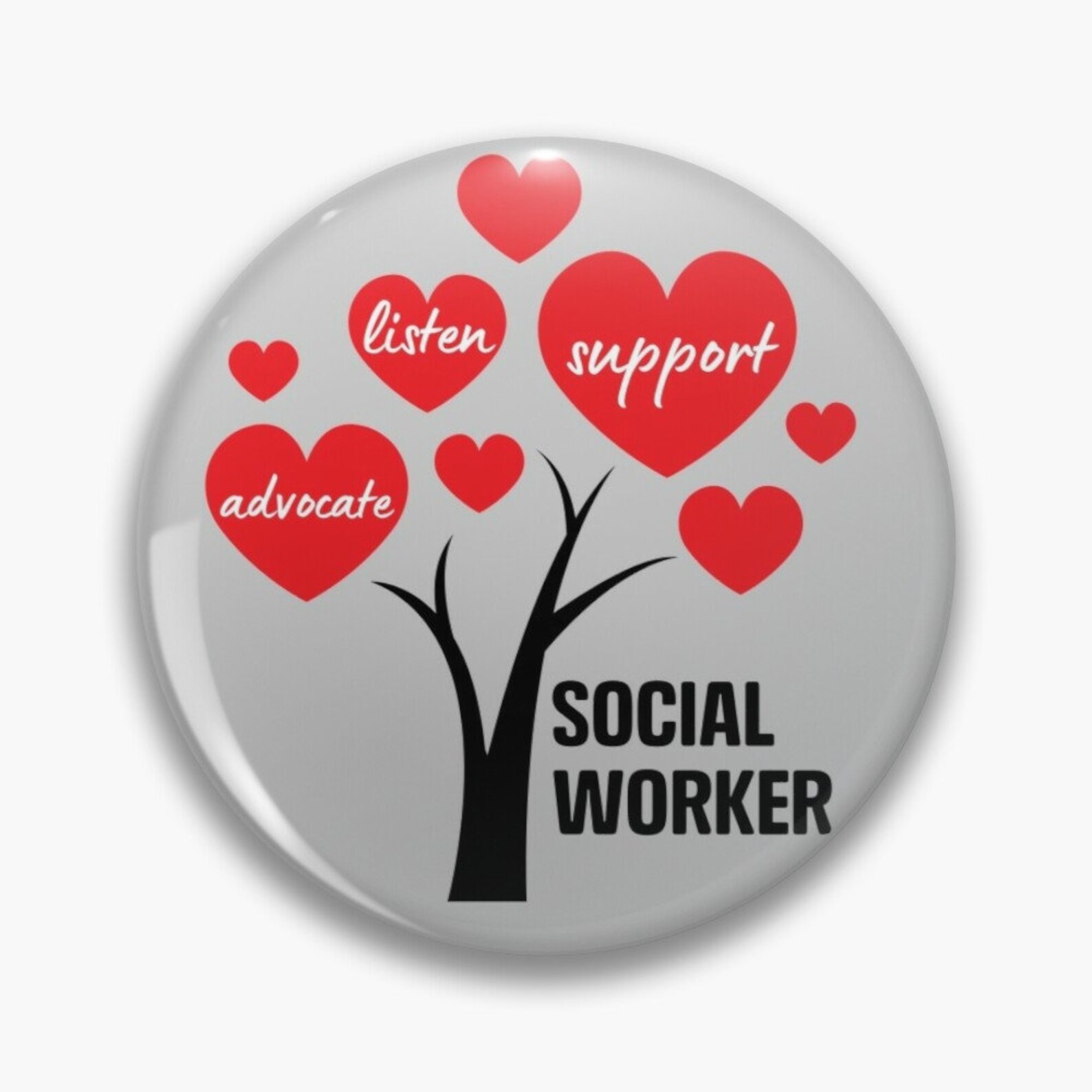 Advocate Social worker pin badge Diversely Human Mental | Etsy