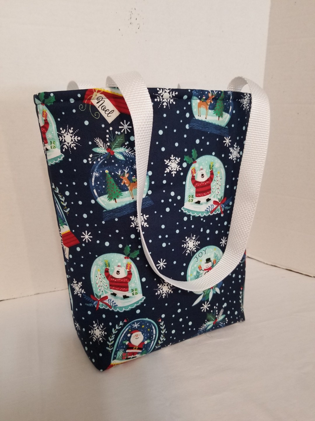 Christmas Snow Globes Market Tote - Reusable Bags With Handles - Eco ...