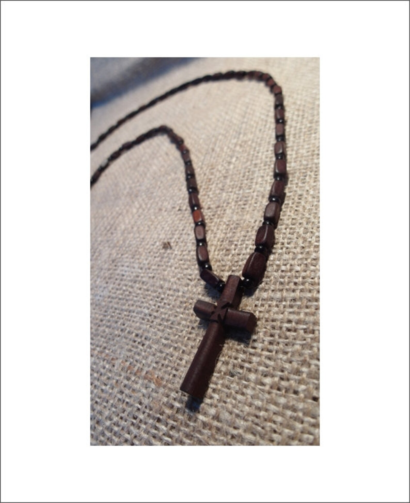 Wooden Neck Cross With Wooden Chain-chotki-mens Wooden - Etsy