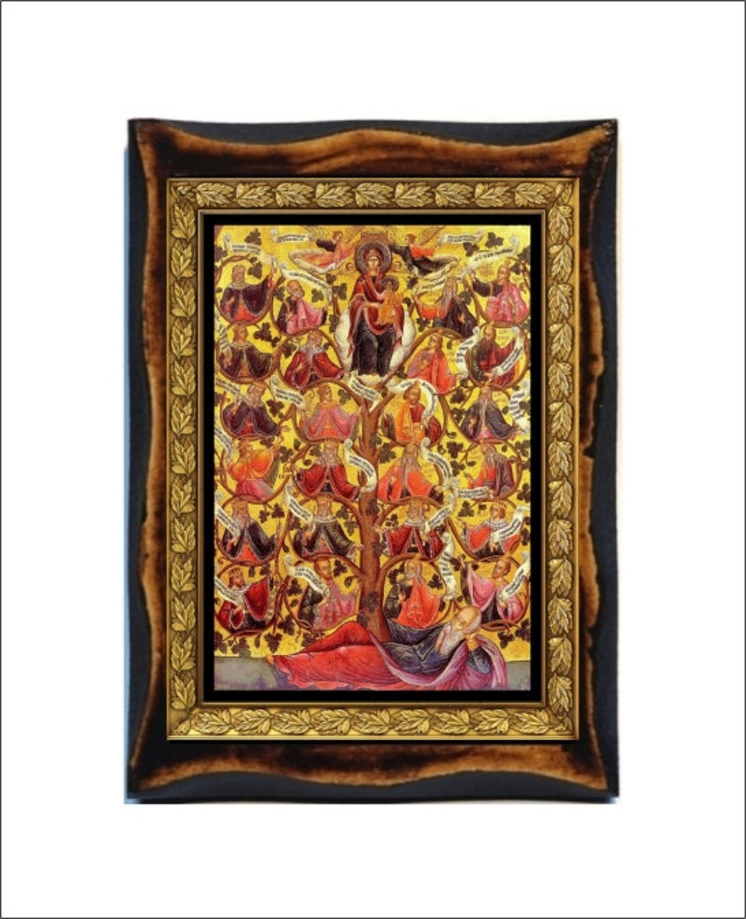 Tree of Jesse Handmade Wood Icon on Plaque Orthodox ,catholic, Roman ...