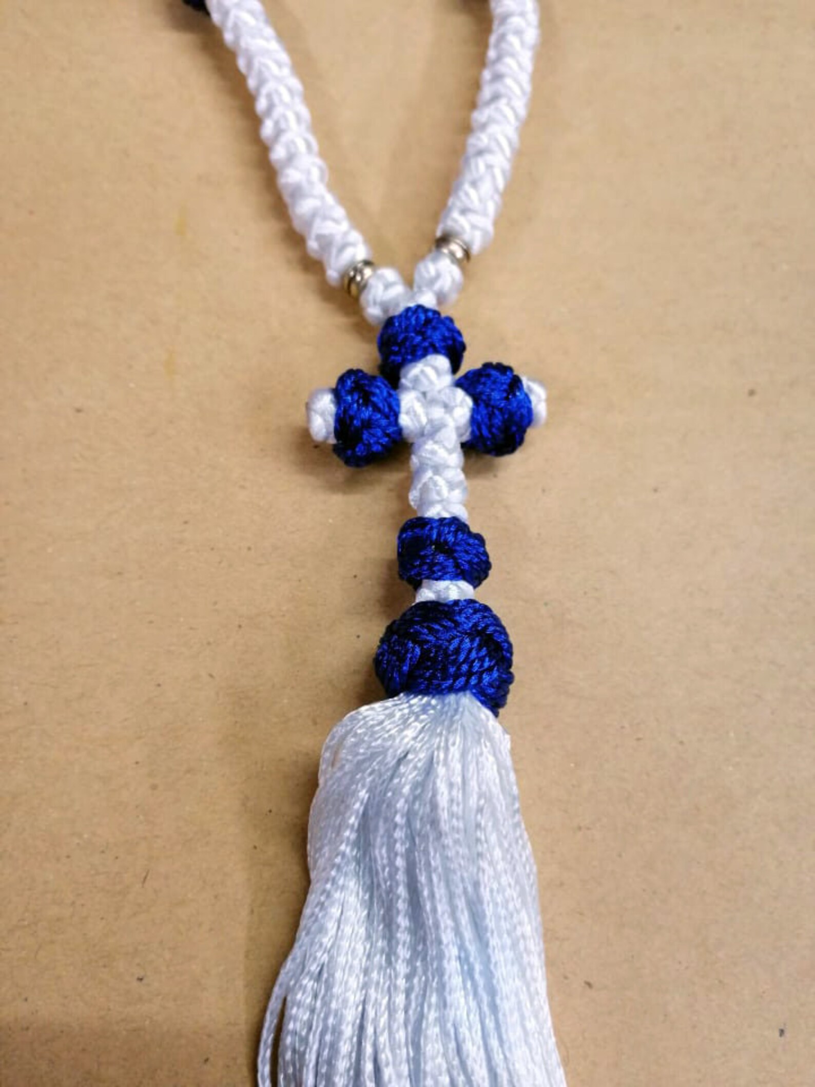 Prayer Rope 50 Knots in White and Blue Color for Hand Prayers | Etsy