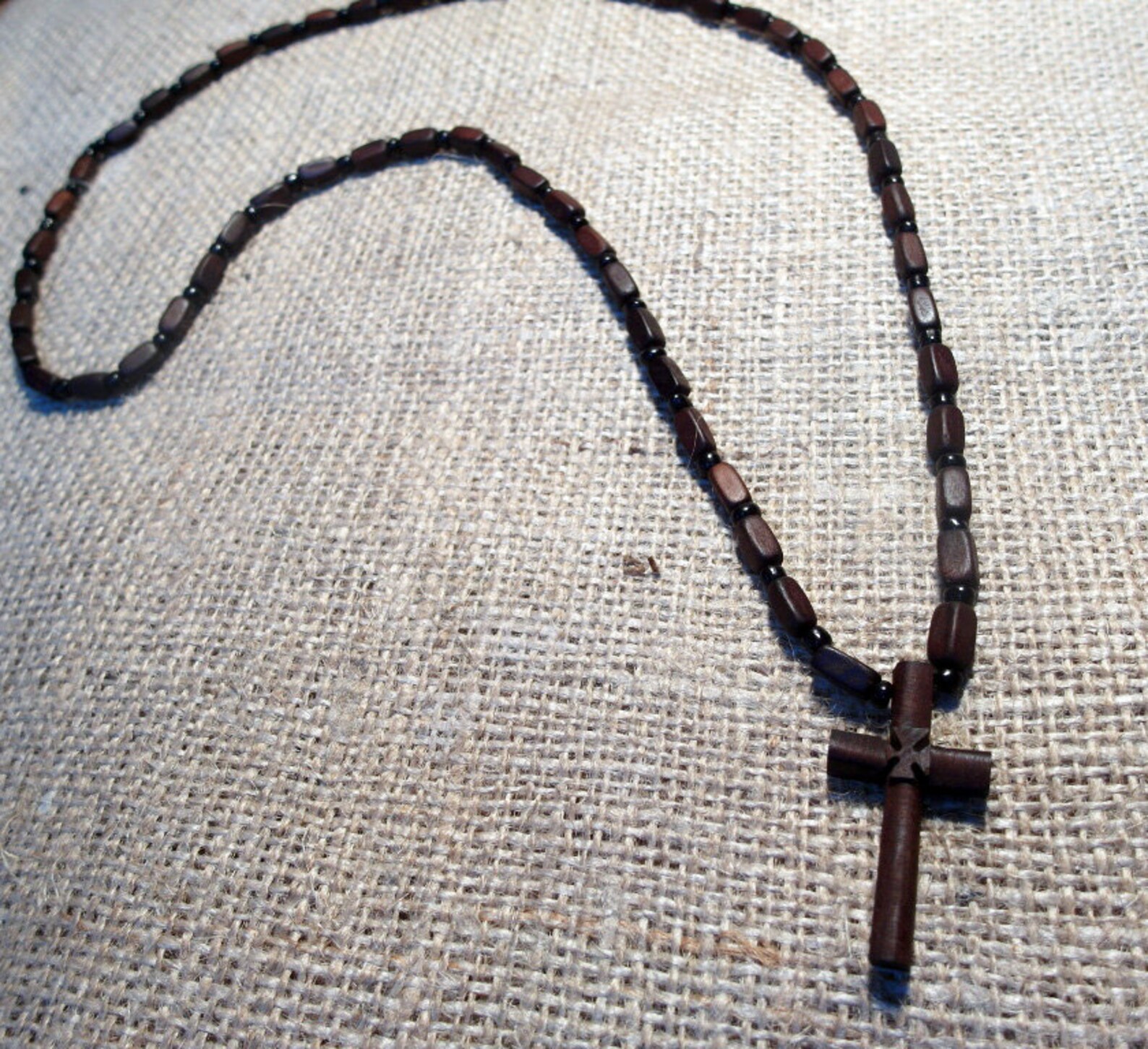 Wooden Neck Cross With Wooden Chain-chotki-mens Wooden - Etsy