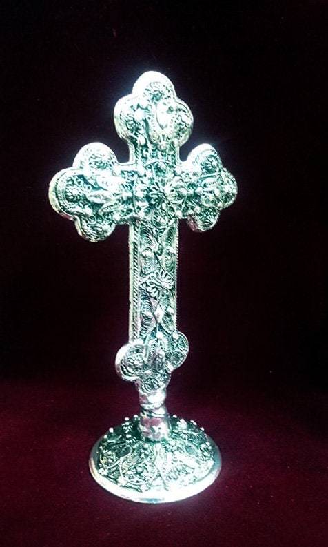 Silver Standing Altar Chapel Cross Crucifix for Church Decor | Etsy UK