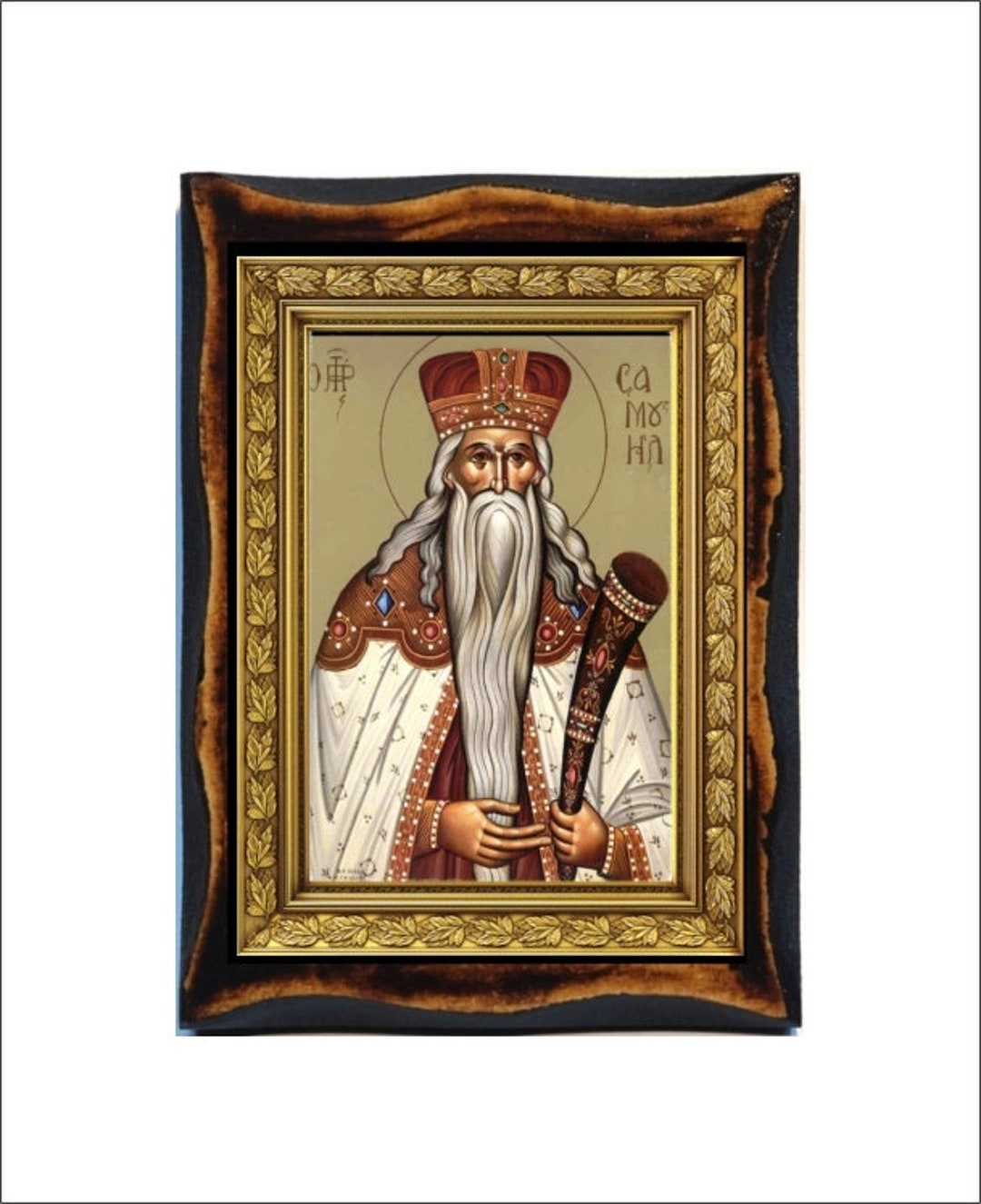 Samuel the Seer , Prophet Handmade Wood Icon on Plaque Judaism ...