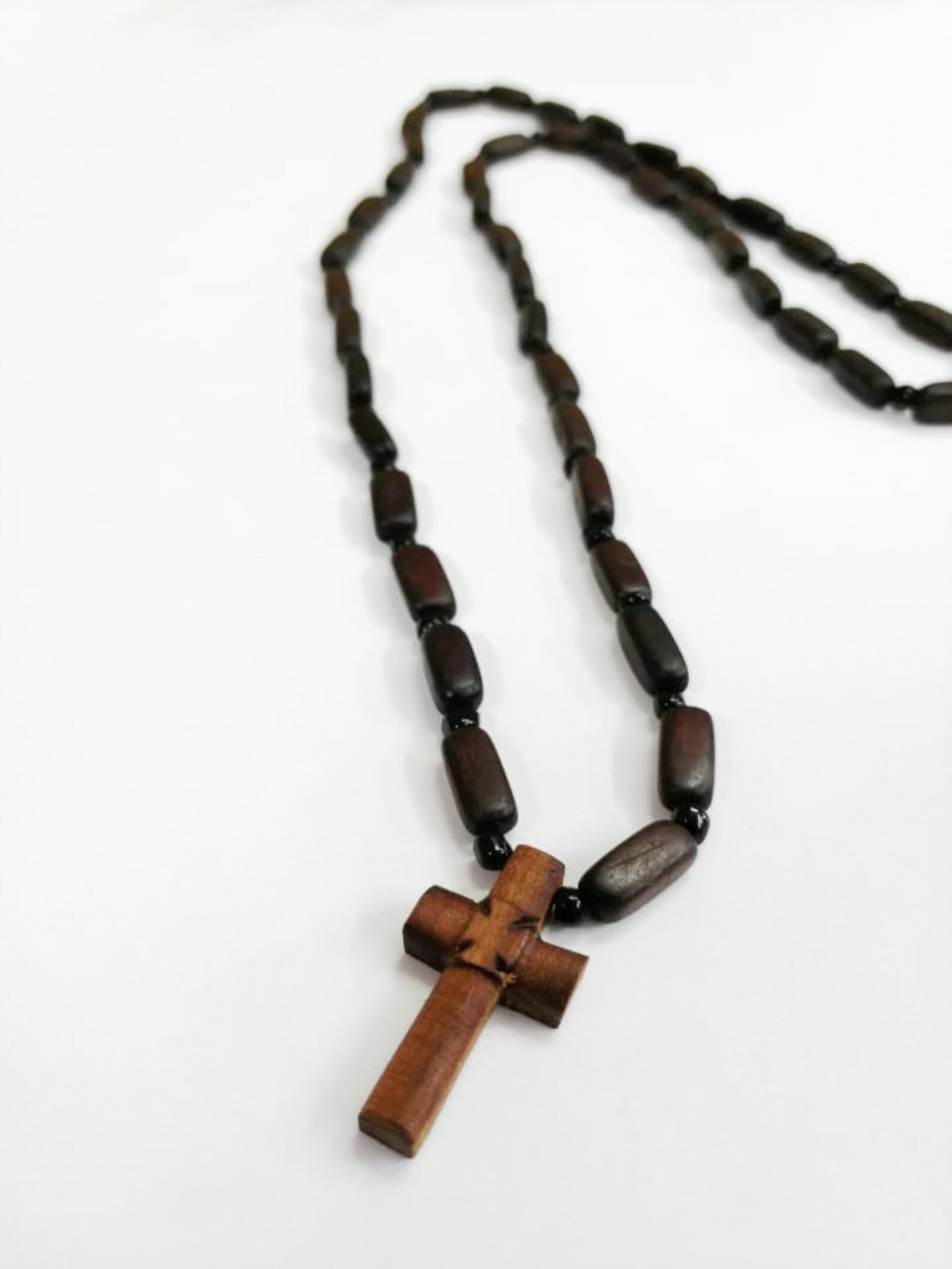 Wooden Neck Cross With Wooden Chain-chotki-mens Wooden - Etsy