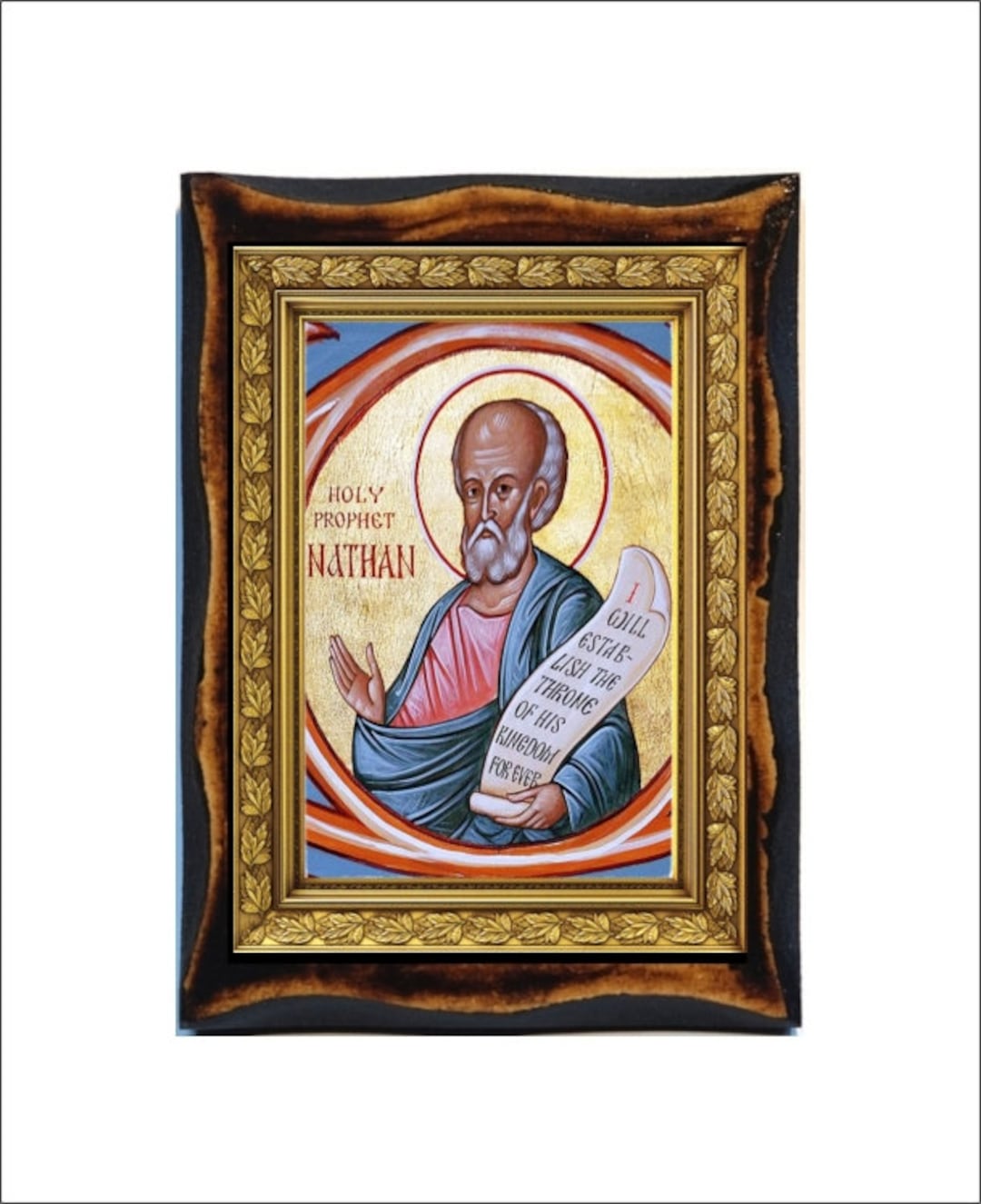 Nathan Prophet Handmade Wood Icon on Plaque Judaism , Armenian ...