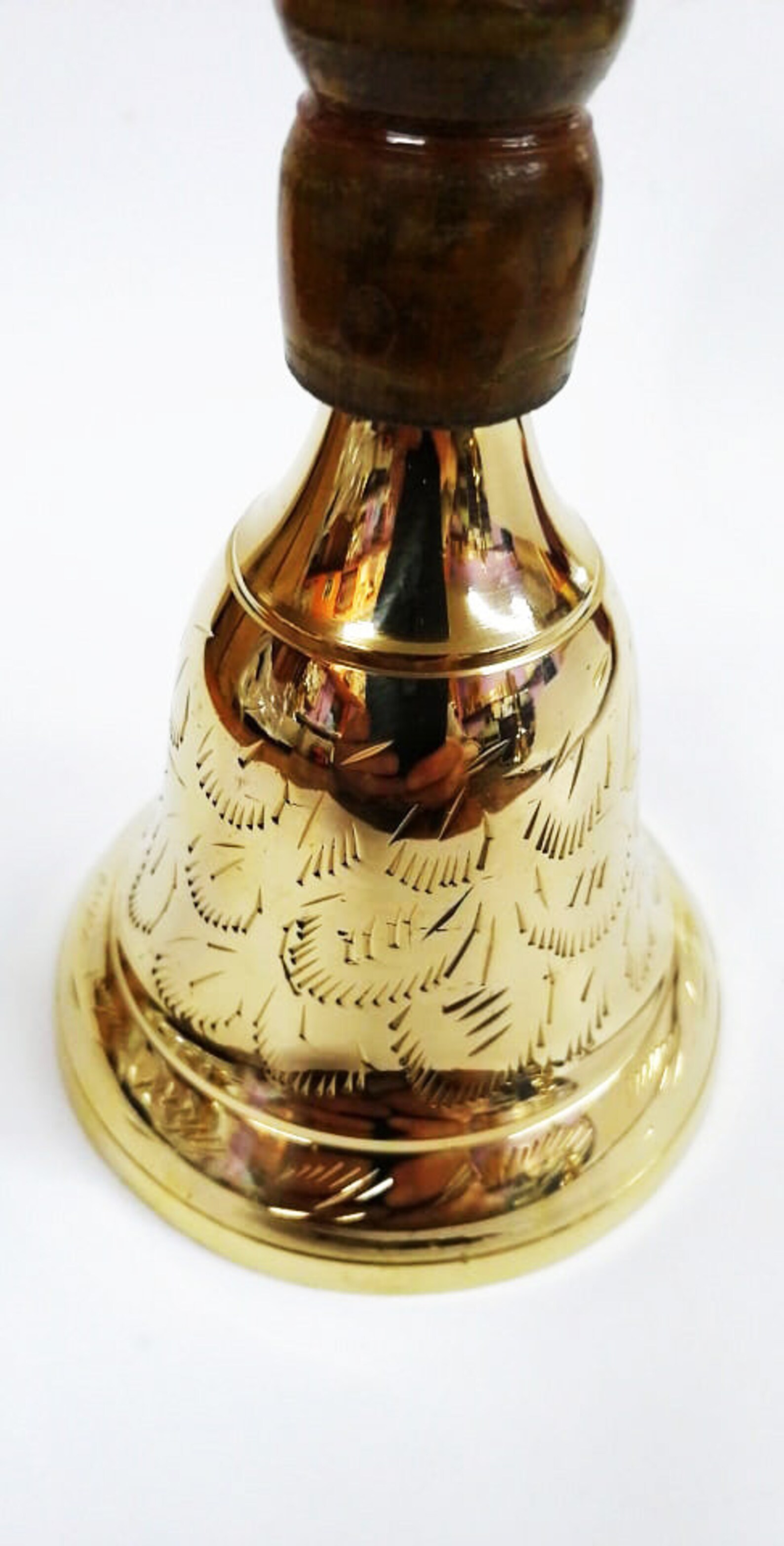 Brass Table Bell With Wooden Handle School Bell Reception - Etsy