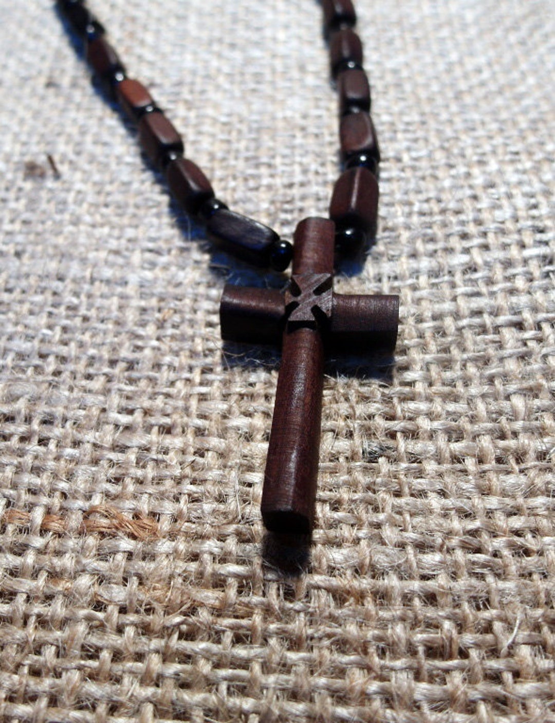 Wooden Neck Cross With Wooden Chain-chotki-mens Wooden Cross-neck Cross ...