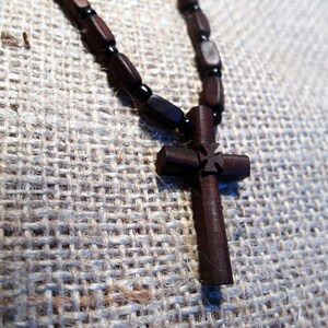 Wooden Neck Cross With Wooden Chain-chotki-mens Wooden - Etsy