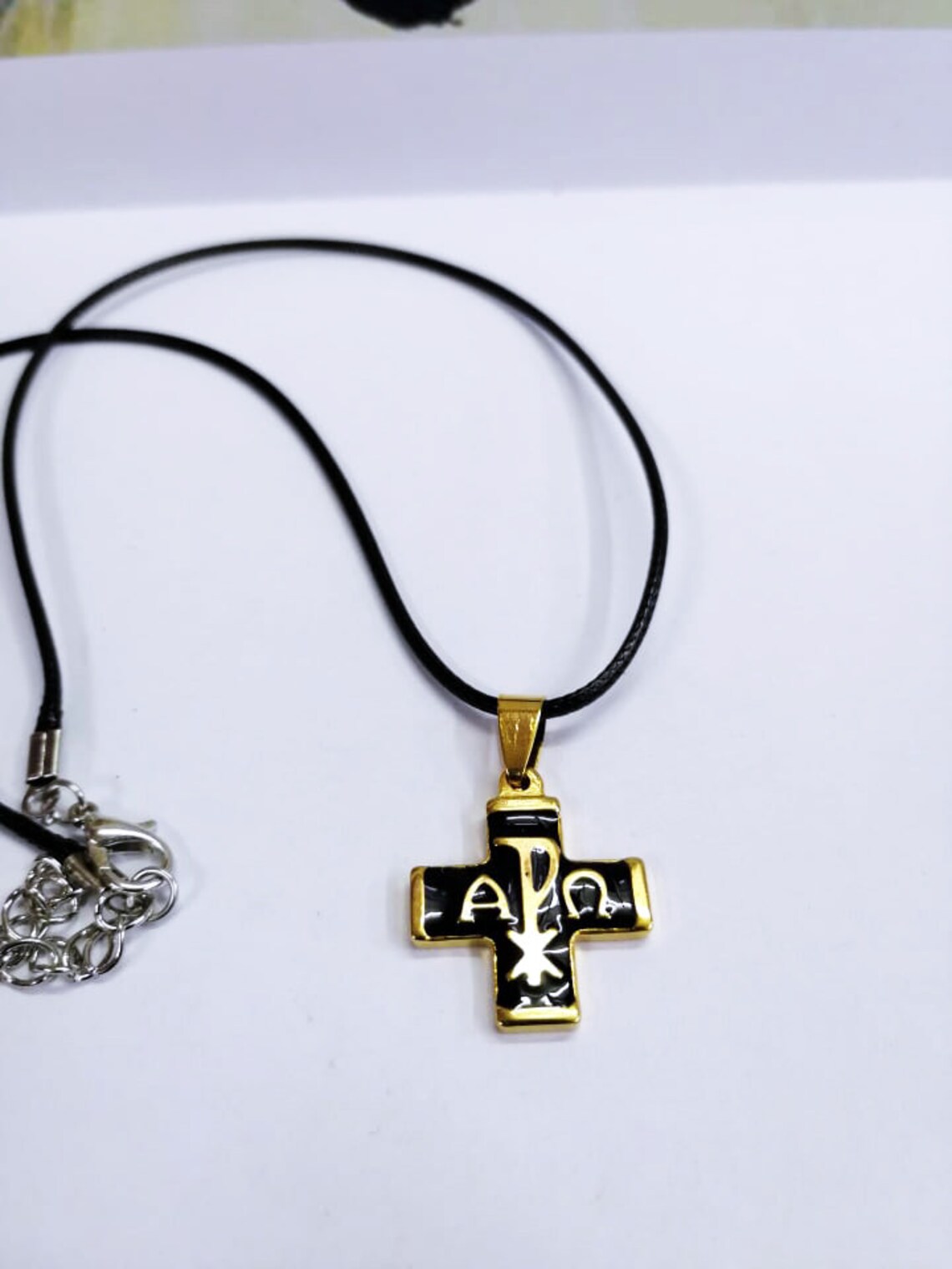 Christogram Cross Gold and Black Christogramme Croix - Etsy