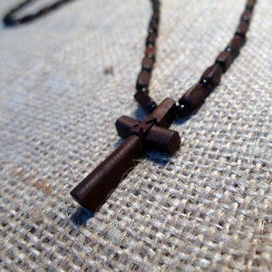 Wooden Neck Cross With Wooden Chain-chotki-mens Wooden Cross-neck Cross ...