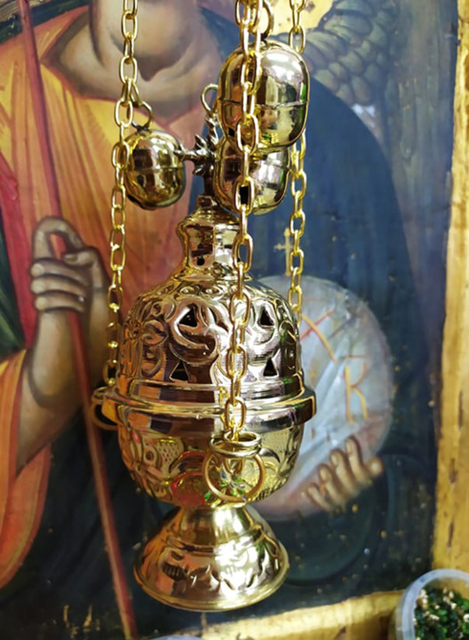 Brass Carved Hanging Incense Burner Encensoir Suspendu Fait | Etsy