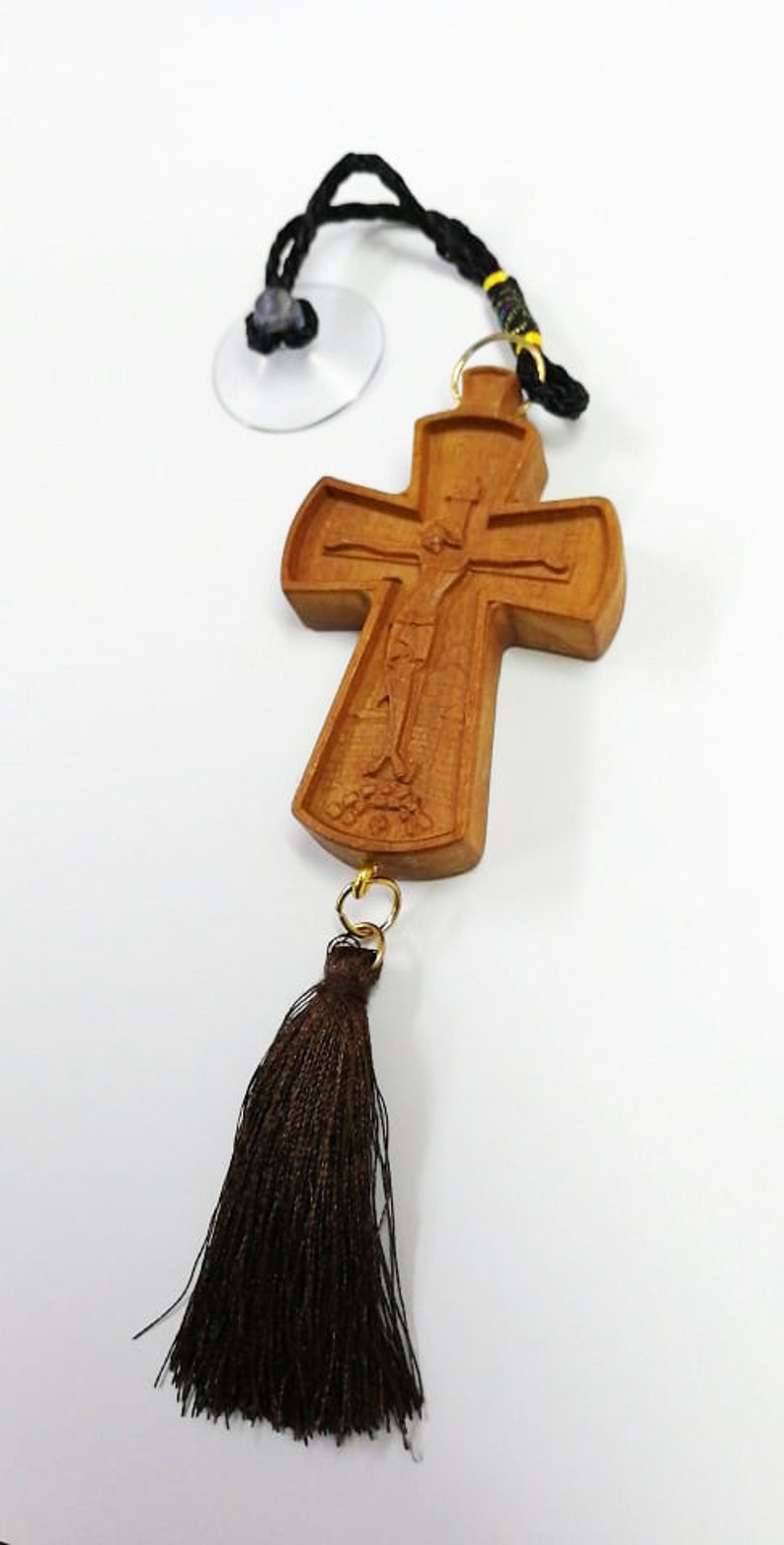 Handmade Wood Carved Cross Wooden Crucifix Car Rear View - Etsy