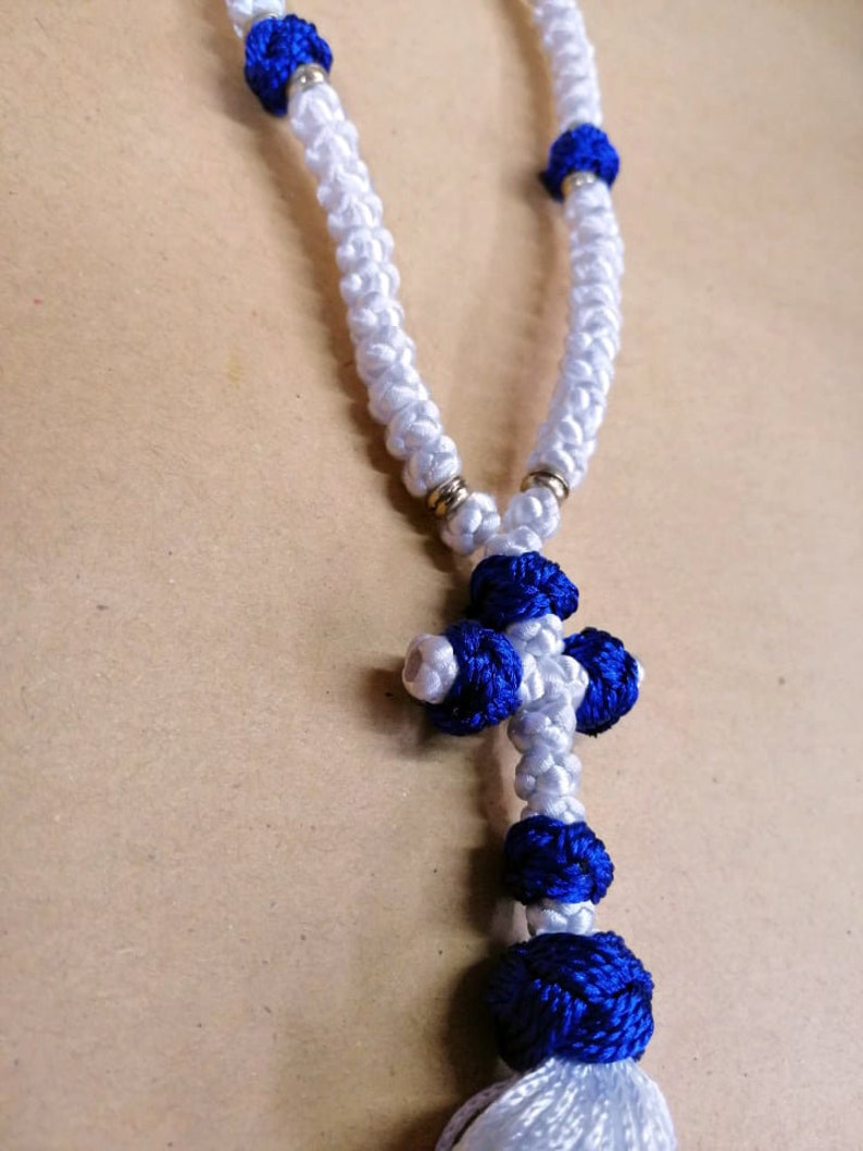 Prayer Rope 50 Knots in White and Blue Color for Hand Prayers | Etsy