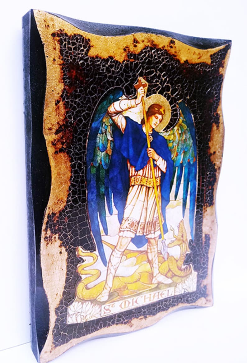 Michael Engel Erzengel Michael handgemachte Holz-Symbol auf - Etsy.de