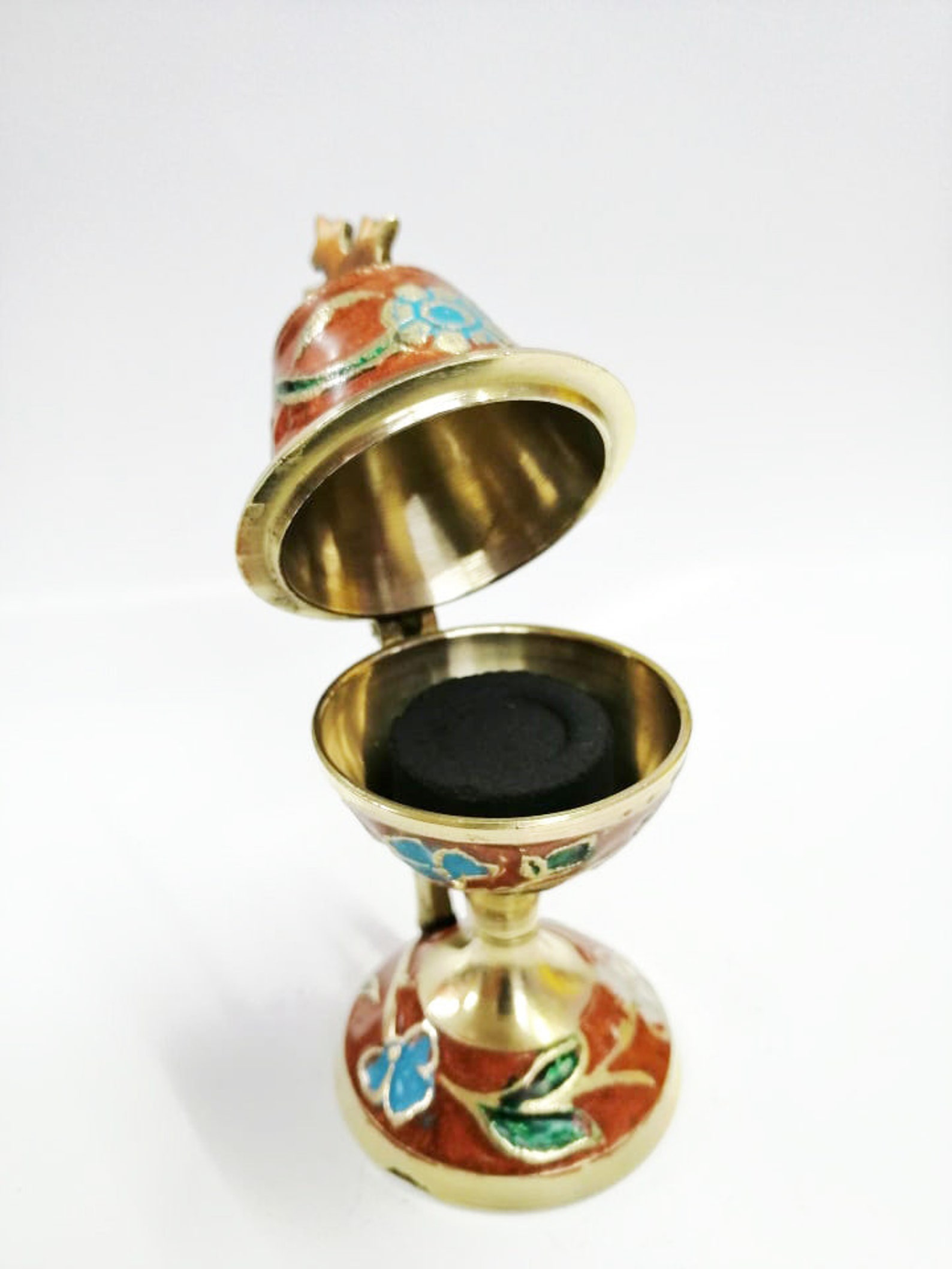 Perfume Burner With Red Enamel Coating Incensario Metal - Etsy
