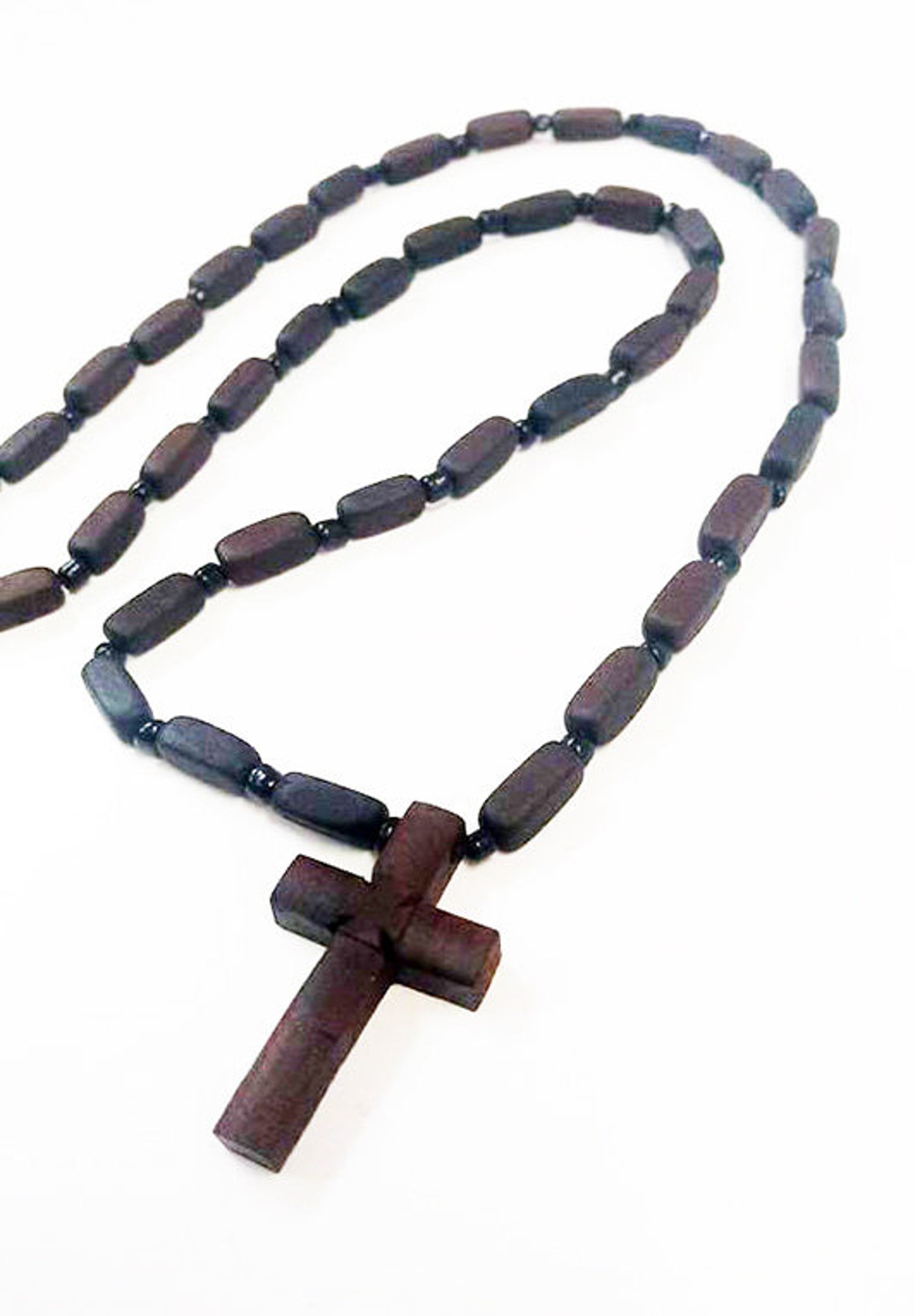 Wooden Neck Cross With Wooden Chain-chotki-mens Wooden - Etsy