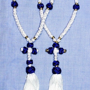 Prayer Rope 50 Knots in White and Blue Color for Hand Prayers - Etsy