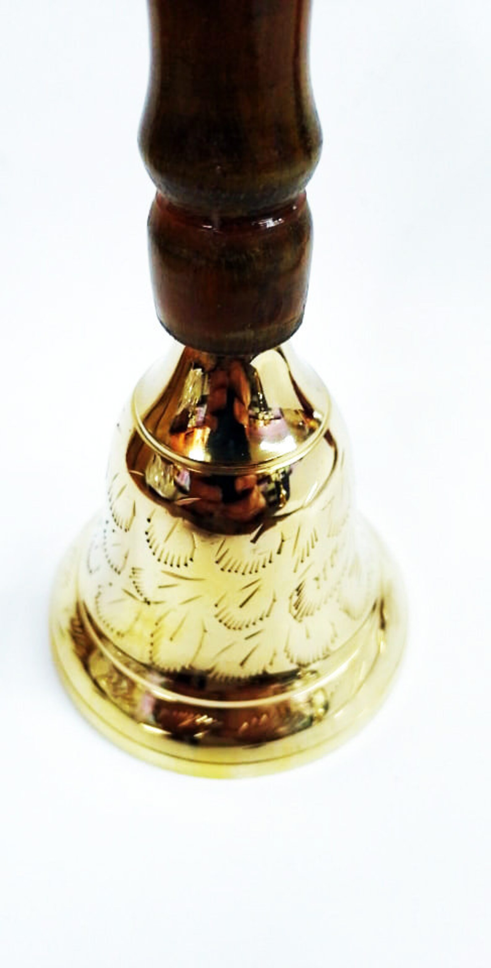 Brass Table Bell With Wooden Handle School Bell Reception - Etsy