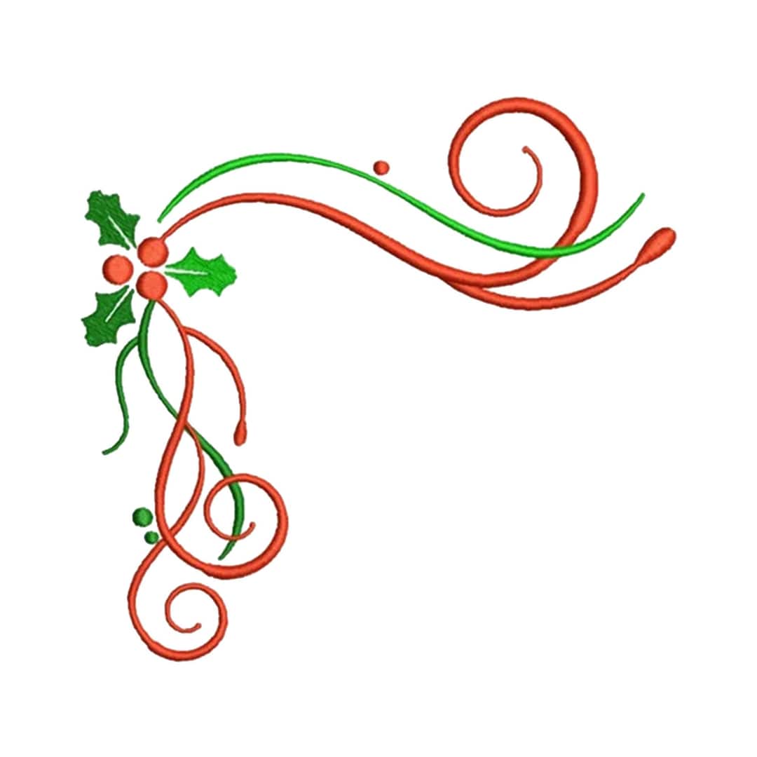 Christmas Border Swirls - Machine Embroidery Design / Swirls Border ...